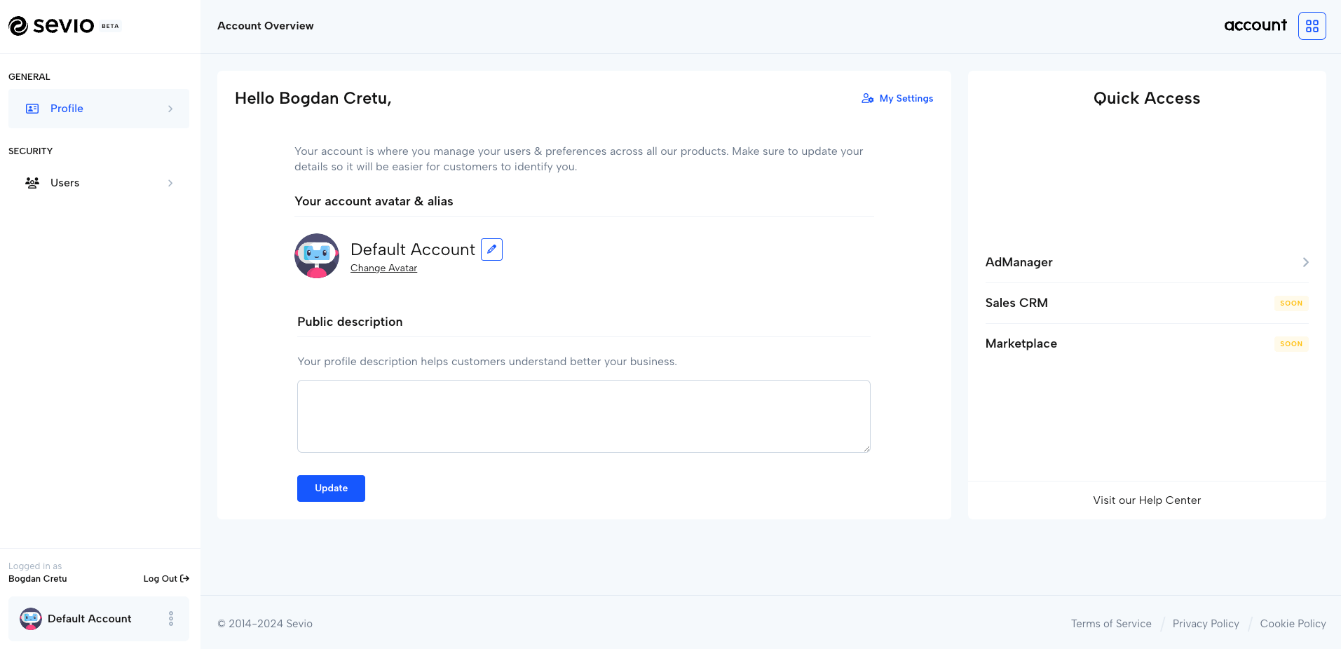 Sevio Ad Manager Overview – Sevio