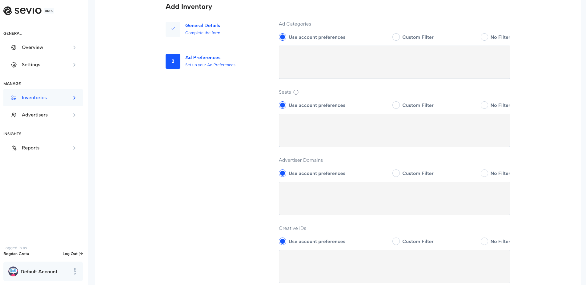 App Inventory – Sevio